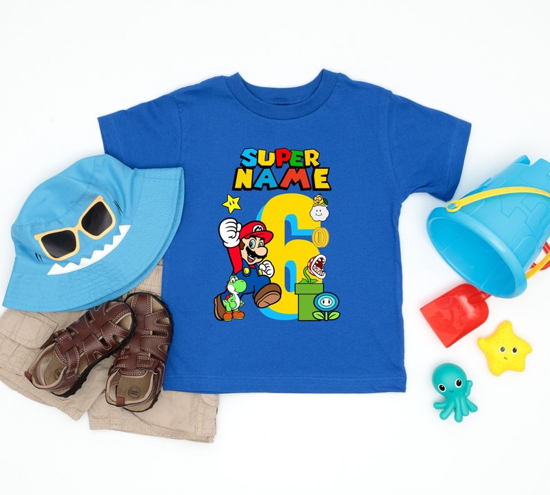 Super Mario Birthday Shirt, Custom Mario Shirt, Super Mario Family ...