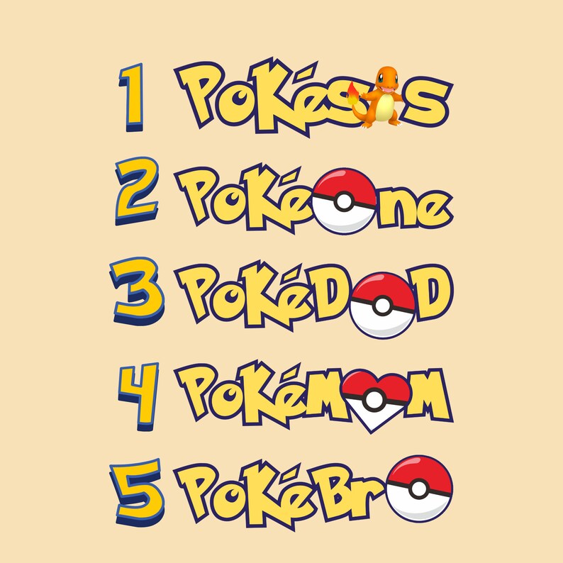 Custom Pokémon Inspired Family T-shirt, Personalized Pokémom, Pokédad ...