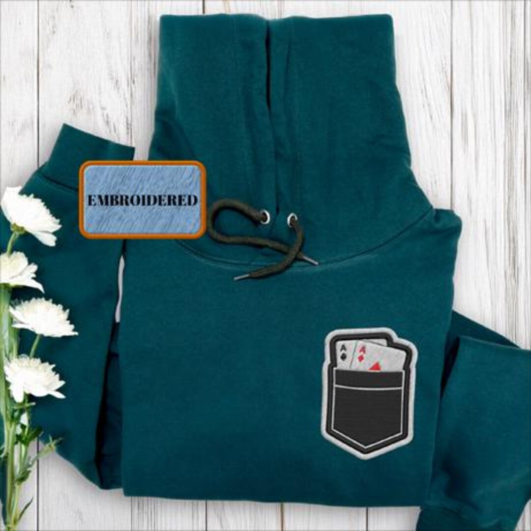 Poker Embroidered Sweatshirt, Custom Card Suit Design, Center or Pocket ...