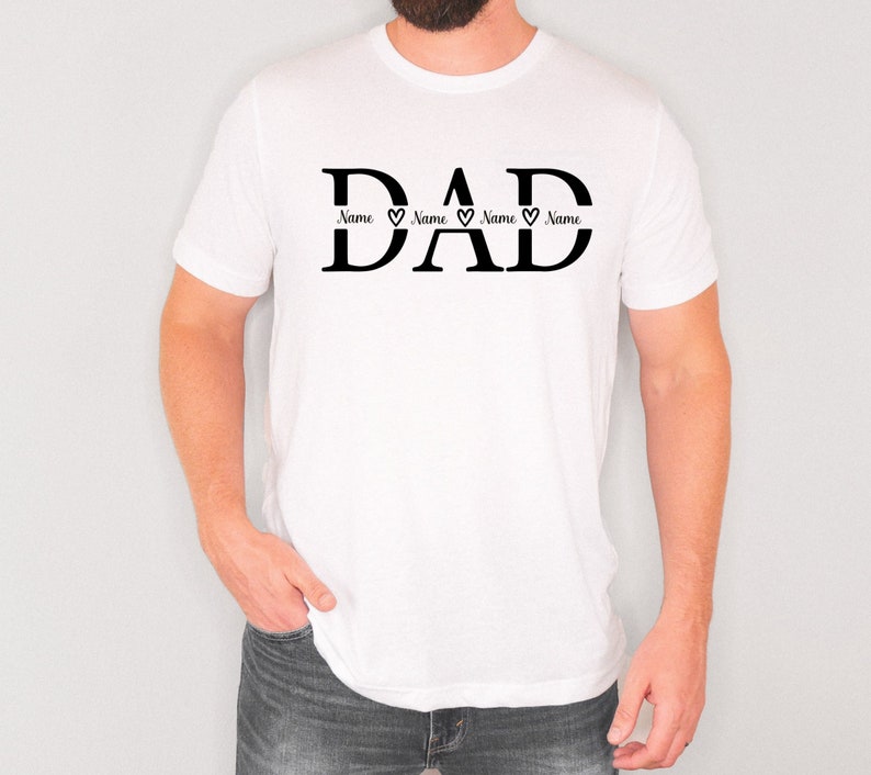 Personalized Dad Shirt With Kids Names, Custom Dad Shirt, Father's Day ...