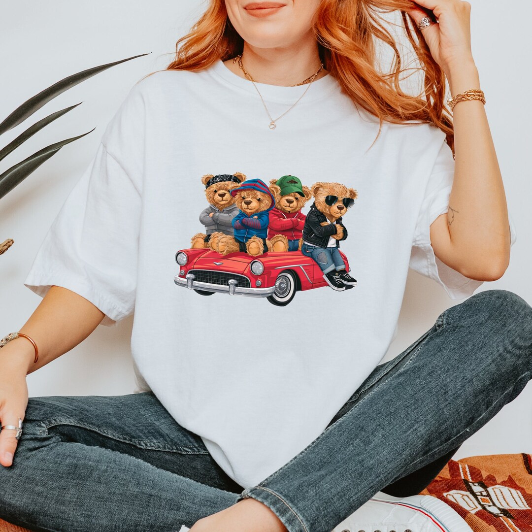 Comfort Colors Custom Bear Graphic Shirt, Personalized Cute Teddy Bear ...
