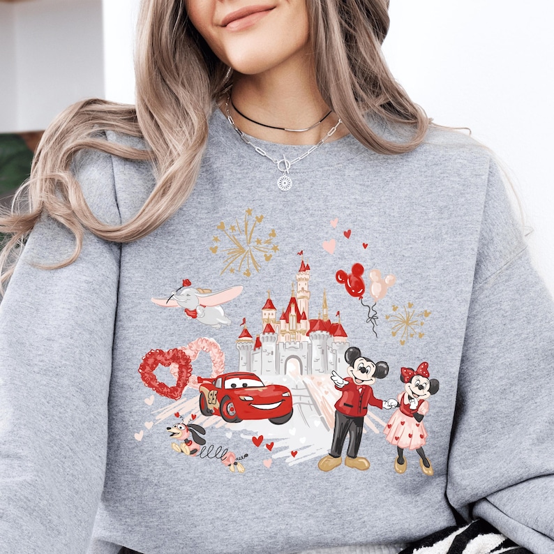 Mickey Minnie Love Sweatshirt: Disney Valentine Pullover, Warm Winter ...