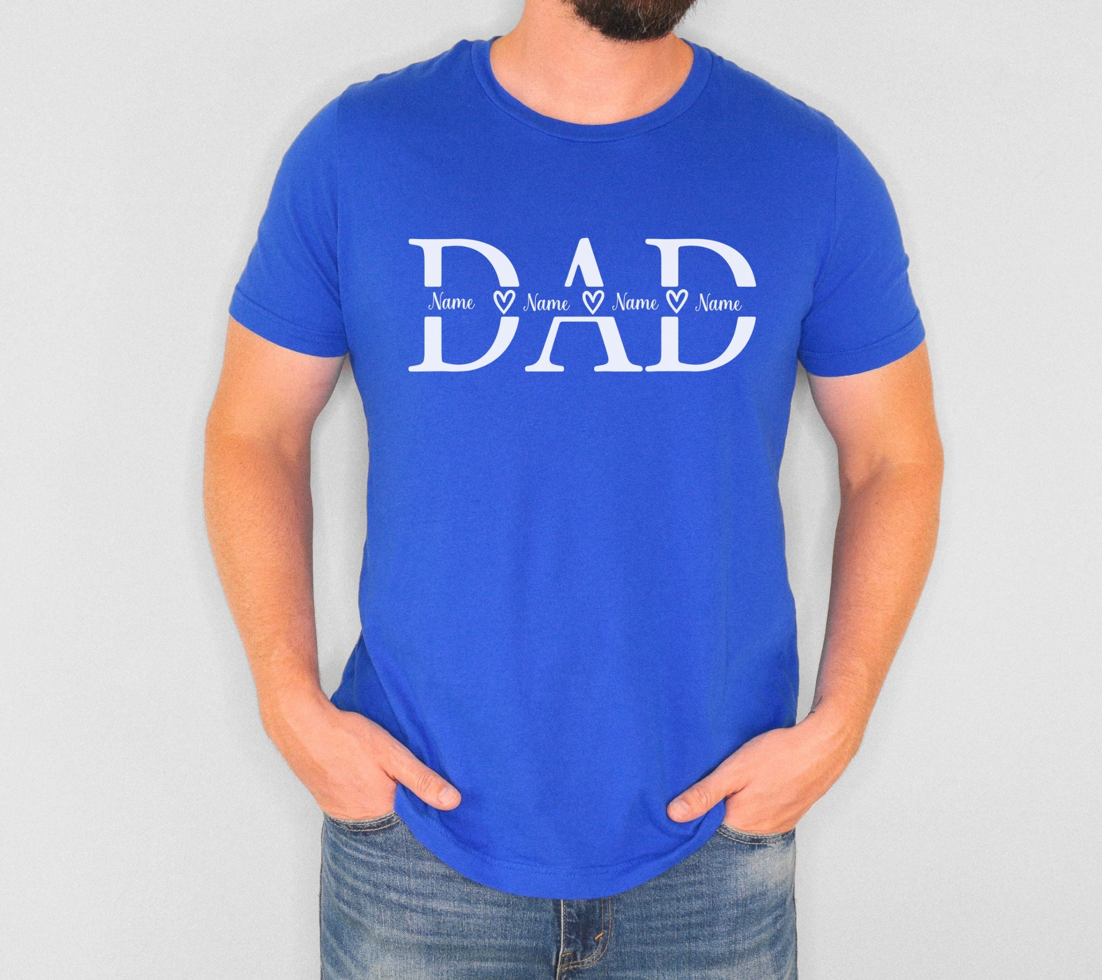 Personalized Dad Shirt With Kids Names, Custom Dad Shirt, Father's Day ...