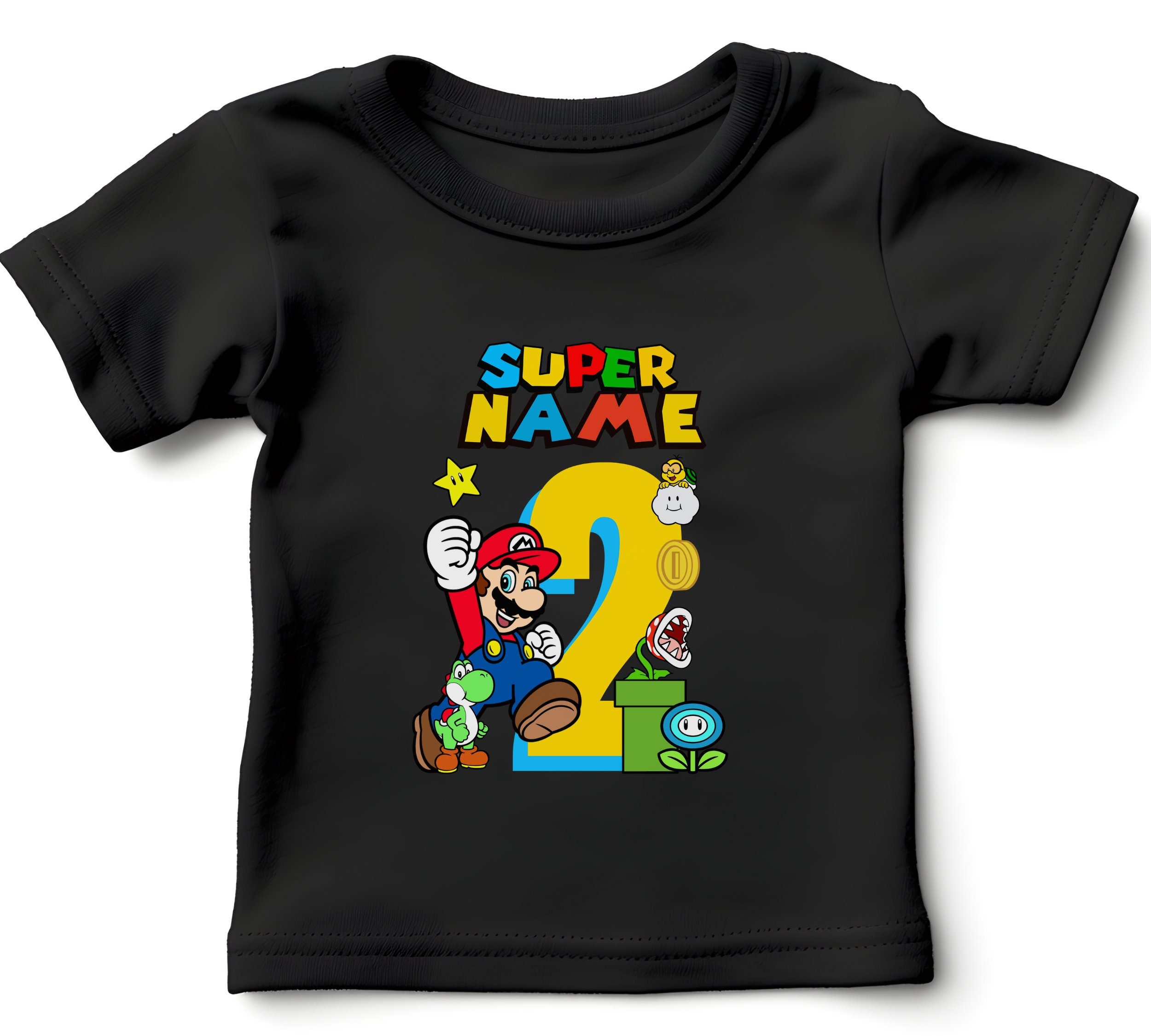 Super Mario Birthday Shirt, Custom Mario Shirt, Super Mario Family ...