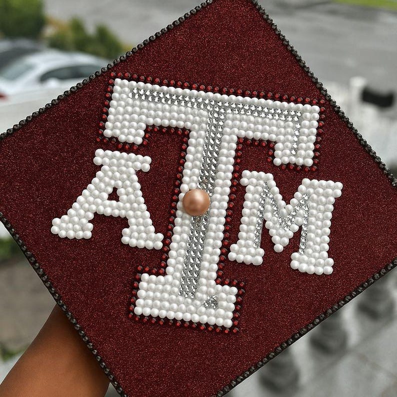 Custom Rhinestone Graduation Cap Topper • School Logo Bling - Etsy