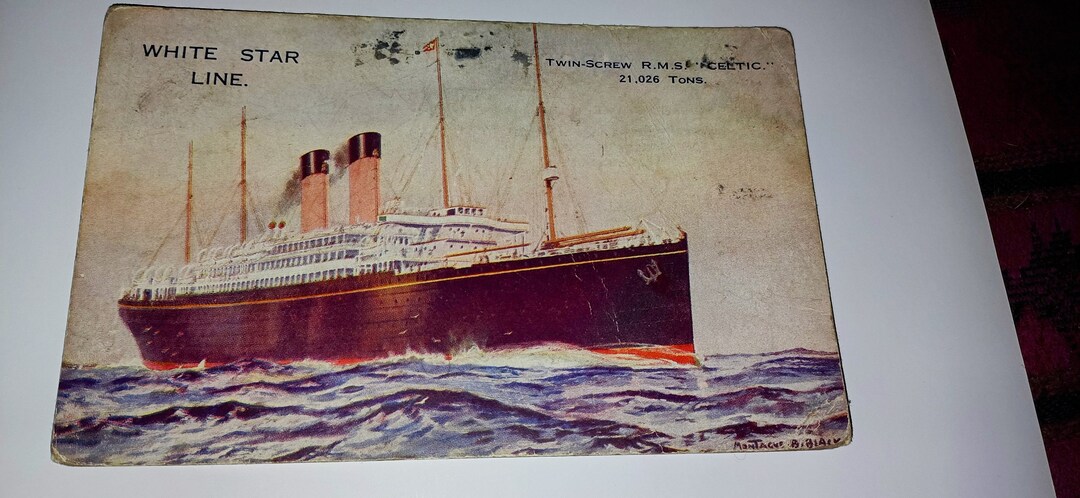 White Star Line RMS CELTIC Vintage Postcard. Sent 1926 - Etsy