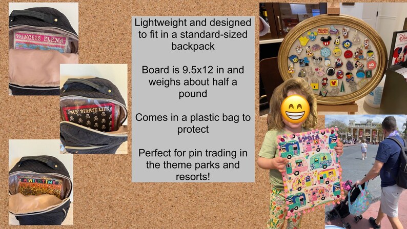 Enbroidered Flower Purple Pinboard, Theme Park Pin Trading, Magnetic ...