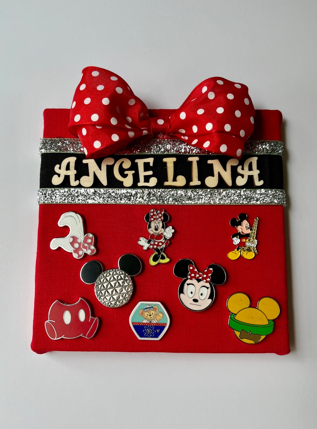 Minnie Mouse Pin Board; Minnie Mouse Fabric Cork Board, Disney Pin ...