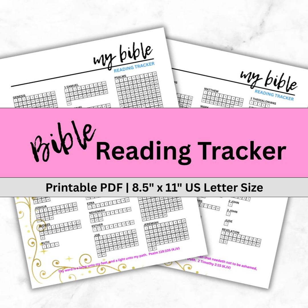 Bible Reading Tracker | Books of the Bible | Personal Planner | Reading ...