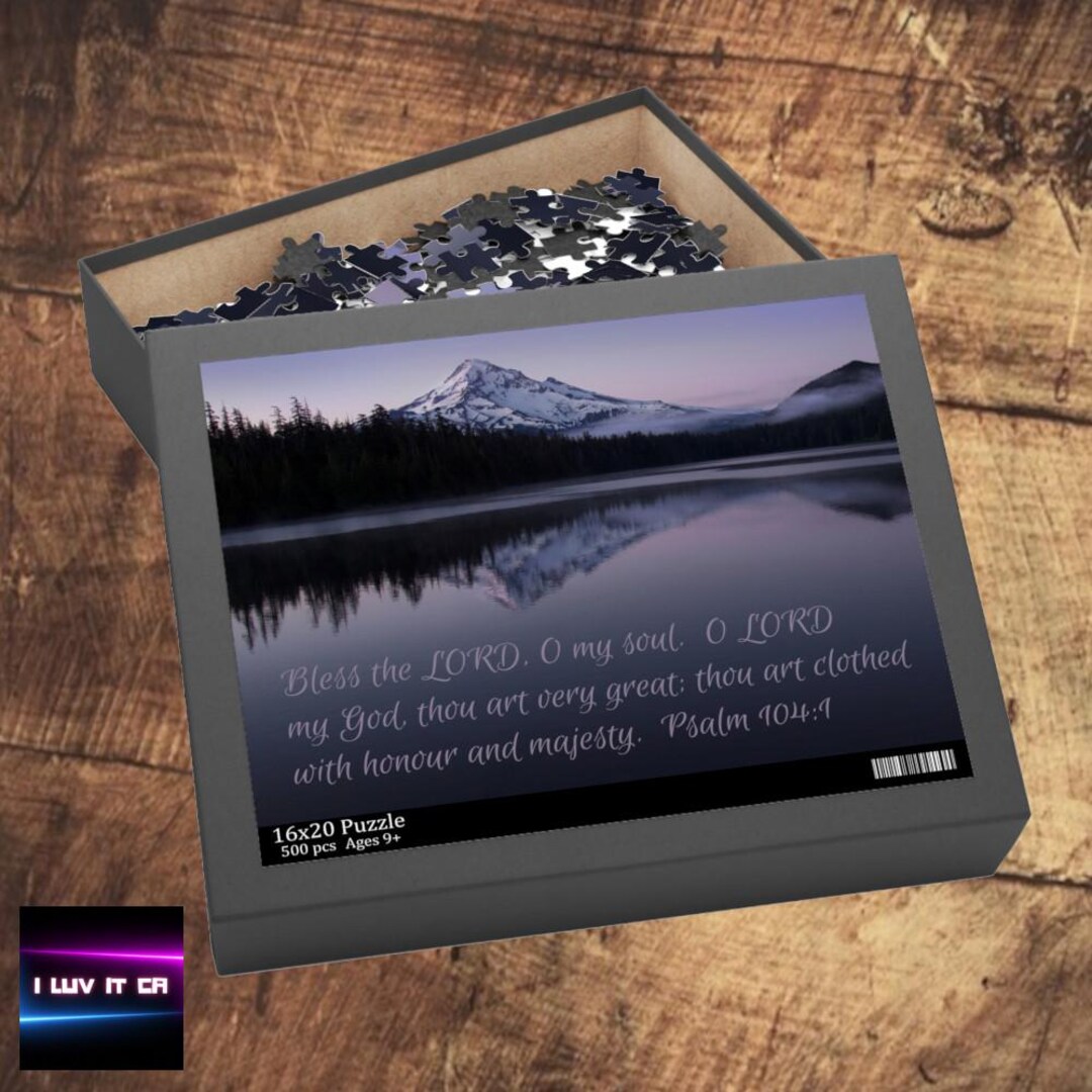 Bible Passage Puzzle Praise Jigsaw Psalm 104:1 Puzzle Mountain Scenery ...