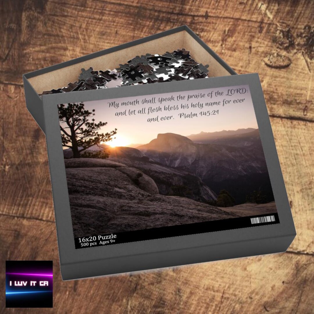 Bible Passage Puzzle Praise Jigsaw Psalm 145:21 Puzzle Mountain Scenery ...