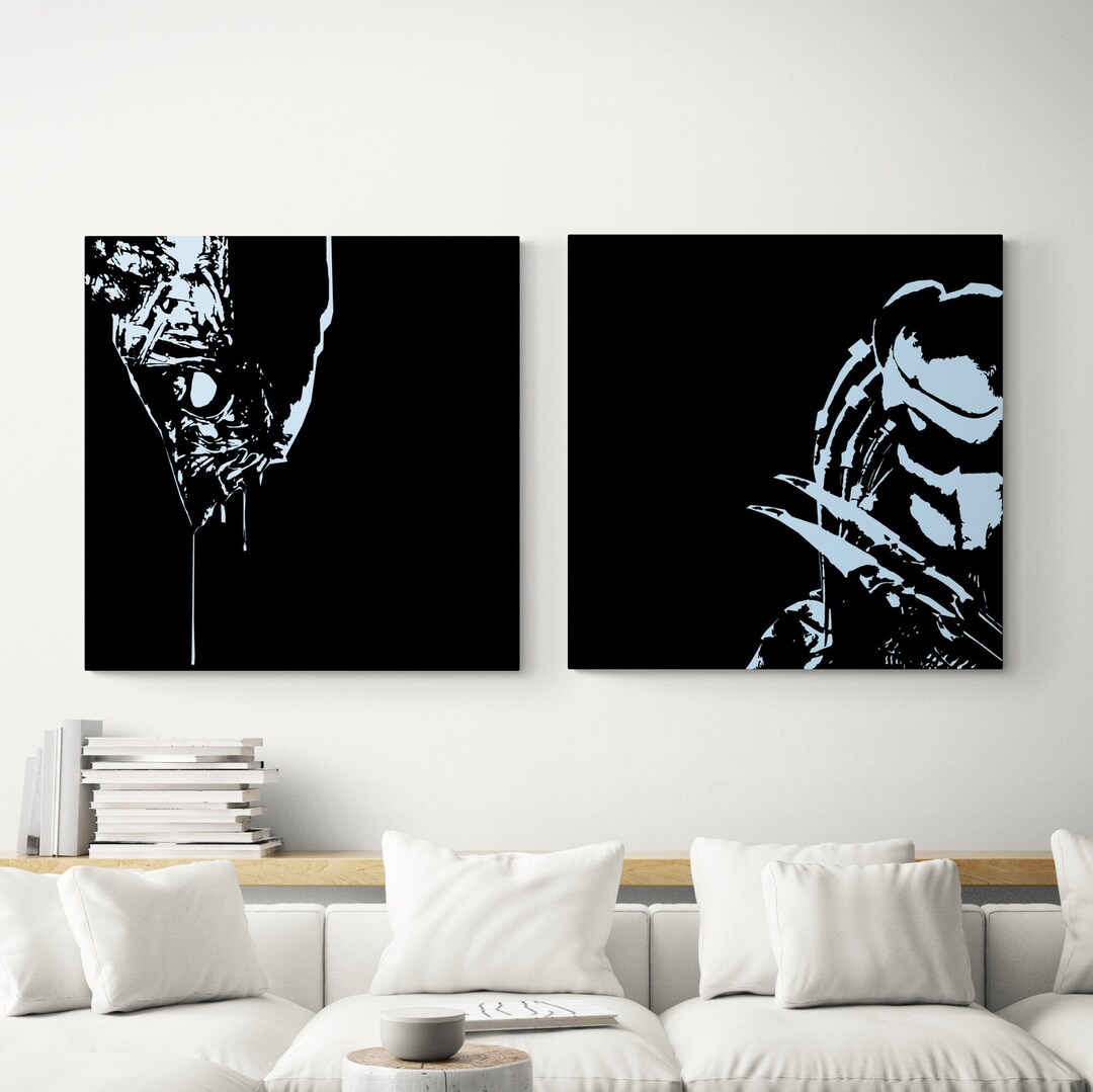 A Set of Alien VS Predator Wall Art Sci-fi Movie Pop Art - Etsy