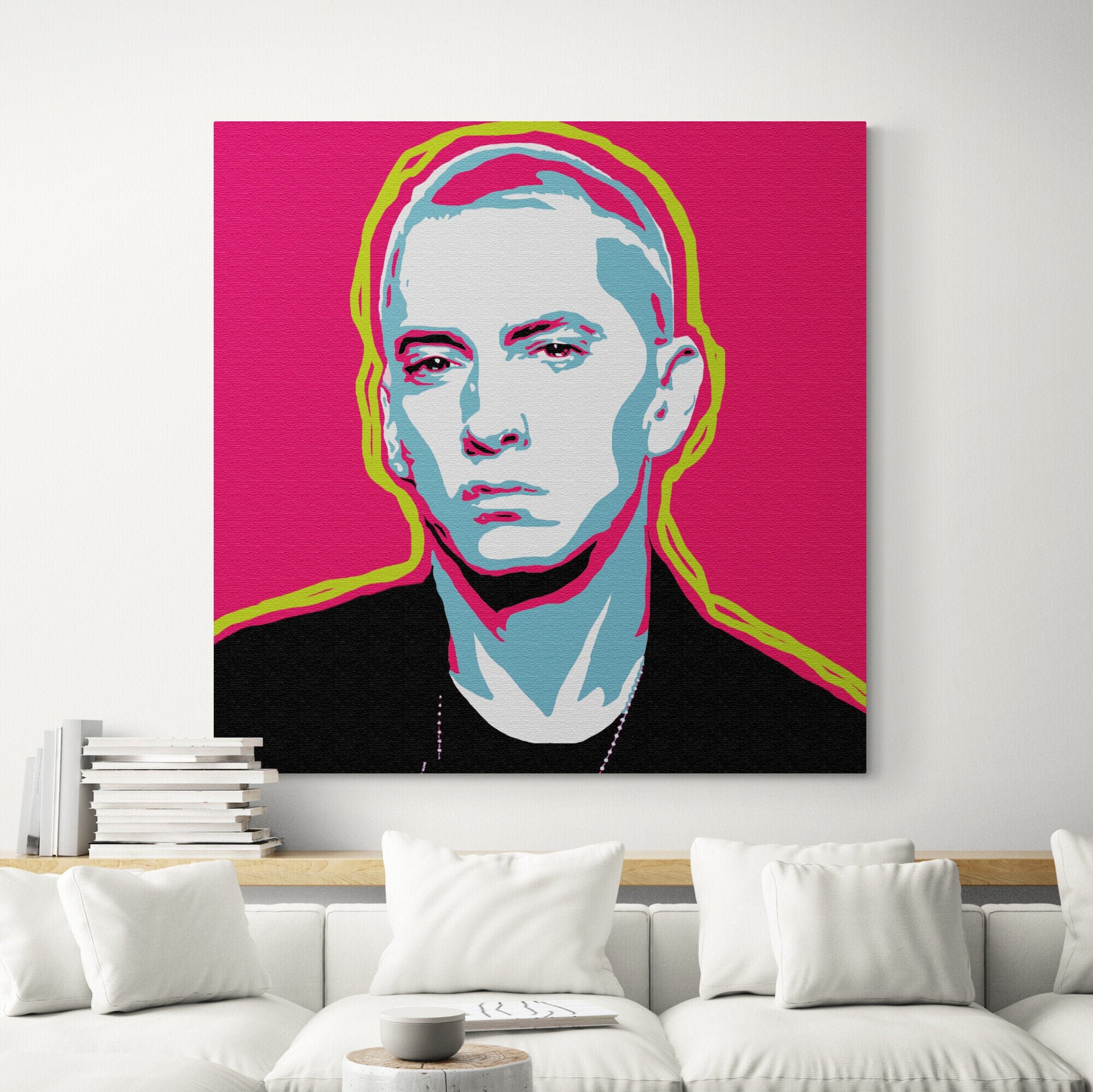 Eminem Canvas Art Rapero Pop Art Painting Music Wall Art | Etsy