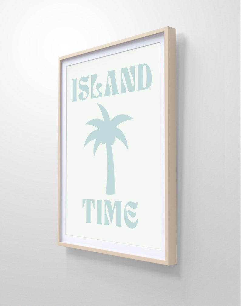 Island Time Coastal Beach House Poster Ocean Wall Art Girly Print ...