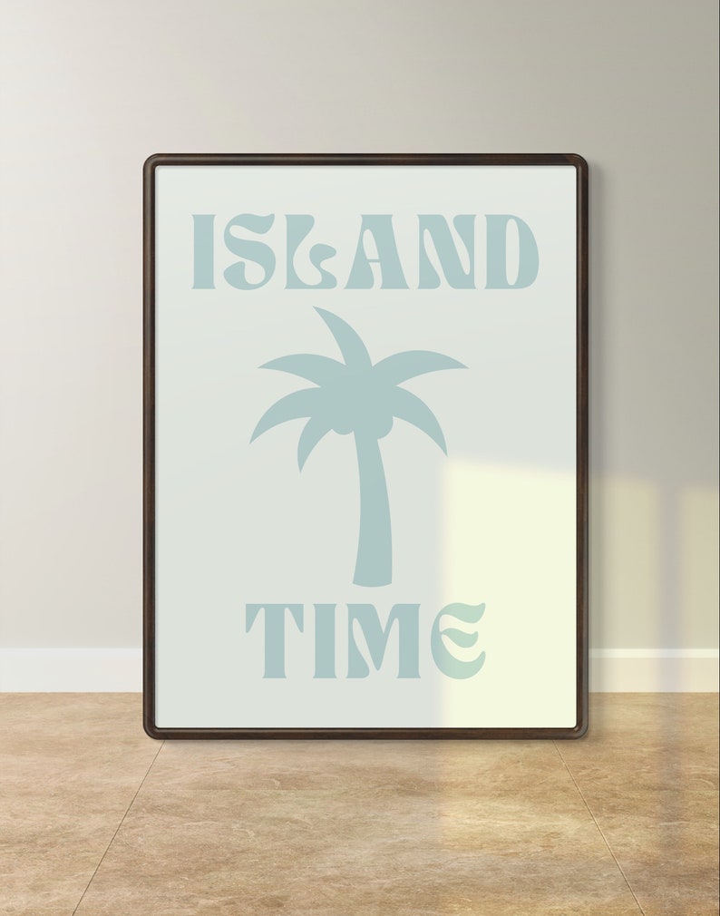 Island Time Coastal Beach House Poster Ocean Wall Art Girly Print ...