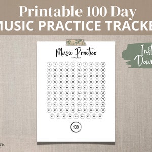 Printable Music Practice Tracker With Color in Bubbles | Undated 100 ...