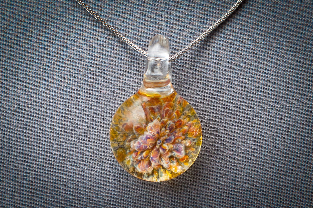 Amber-purple Frit Pendants Hand Sculpted by Jenn Goodale - Etsy