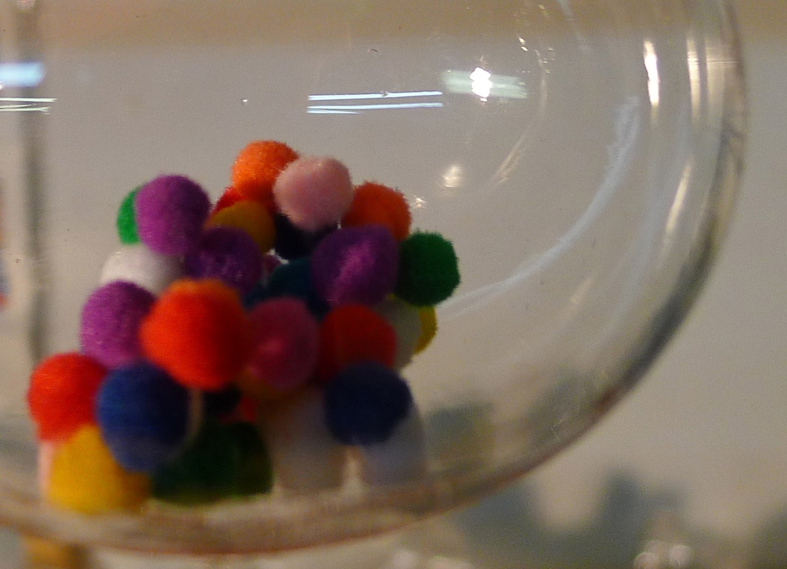 Clear Glass Ornament With Pom Poms Hand Blown and Sculpted - Etsy