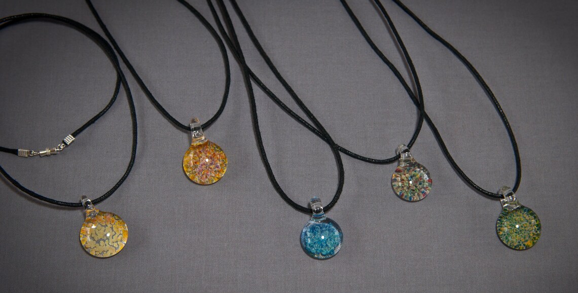 Blue Frit Pendants Hand Sculpted by Jenn Goodale | Etsy