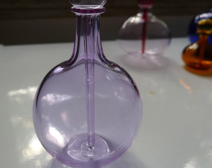 Transparent Purple Glass Perfume Bottle With Stopper Hand Blown by Jenn ...