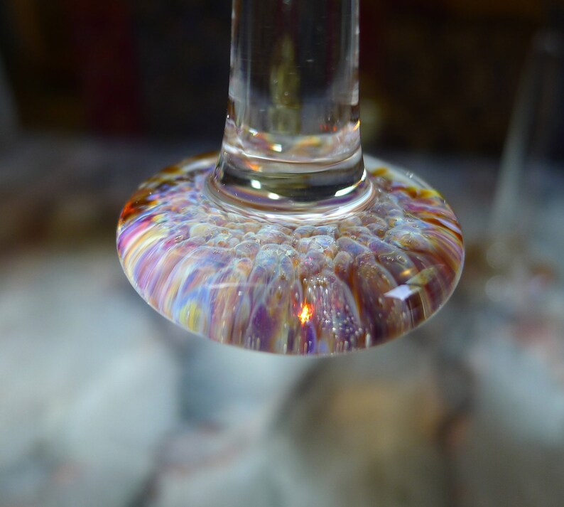 One Double Amber Purple Colored Glass Ring Holder Hand Sculpted by Jenn ...