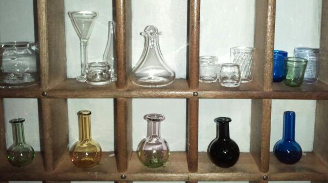 MINIATURE Clear Glass Wine Decanter With Stopper Hand Blown by Jenn ...