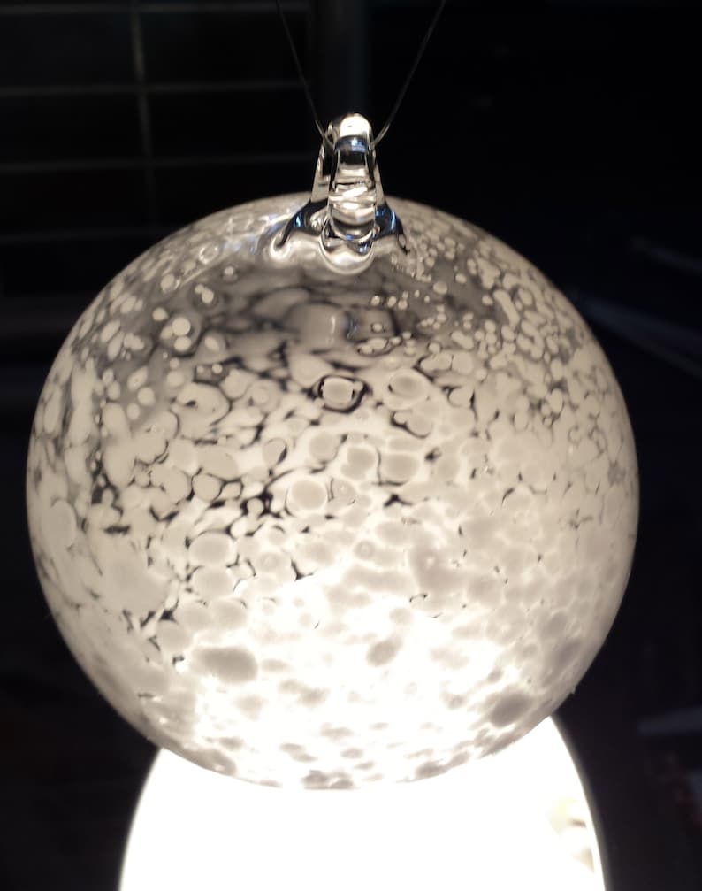 Large Glass Snowball Ornament Hand Blown by Jenn Goodale | Etsy