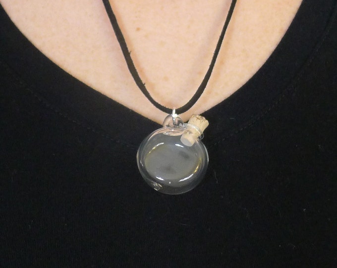 One Hand Blown Glass Round Bottle Pendant Hand Sculpted by Jenn Goodale ...