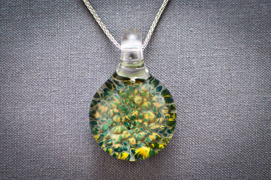 Green-multi Frit Pendants Hand Sculpted by Jenn Goodale - Etsy UK