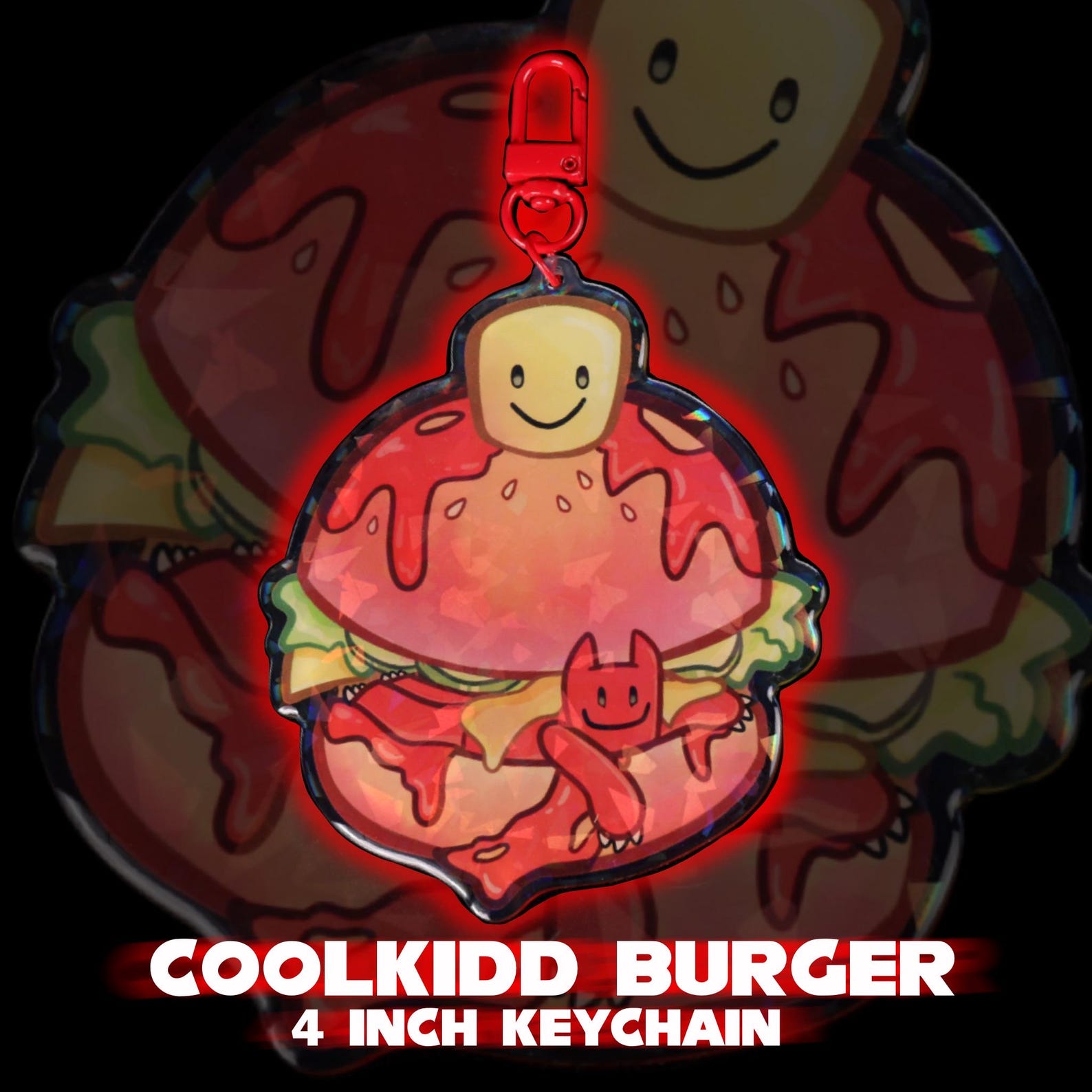 Roblox Forsaken C00lkidd Burger Keychain || 4 Inch Acrylic Holographic ...