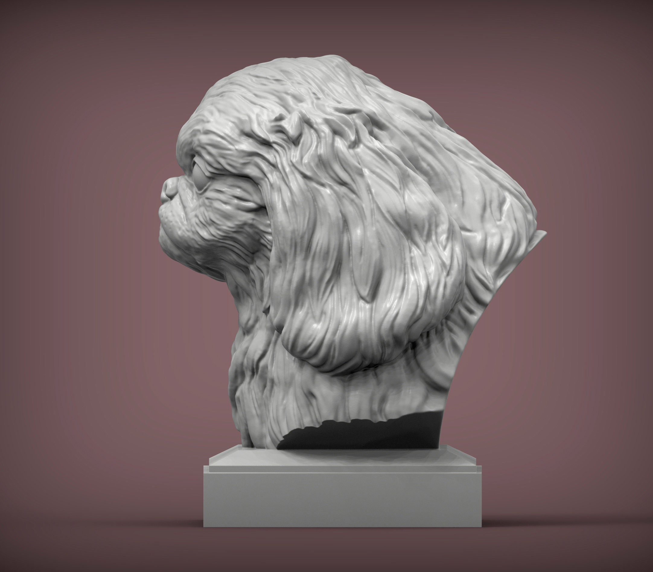 3D Printed Pekingese Bust: Pet Memorial Dog Figurine - Etsy