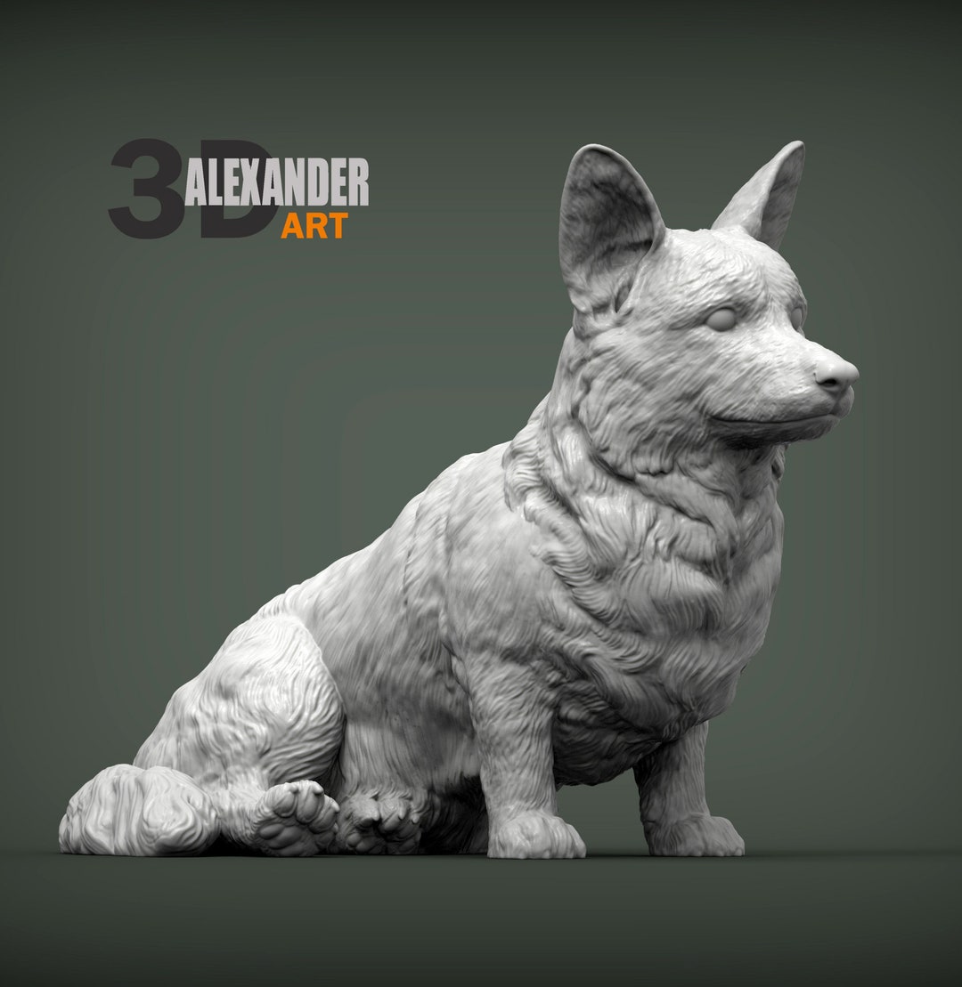 Cardigan Corgi Figurine Statue - 3D Printed - Perfect Home Décor and ...