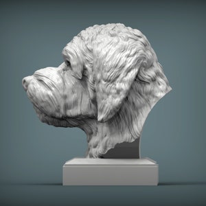 Goldendoodle Bust Figurine - 3D Printed Dog Statue - Pet Memorial ...