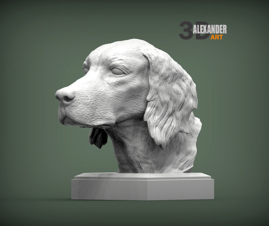 Red Setter Bust Figurine - 3D Printed Dog Statue - Pet Memorial ...