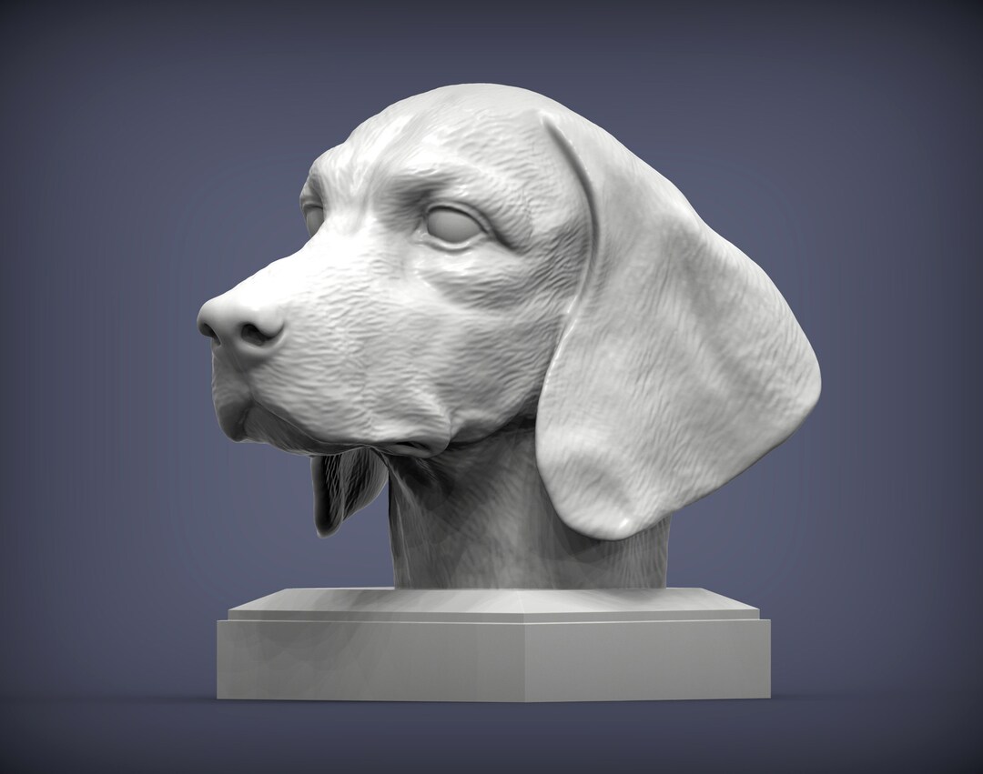 3D Printed Beagle Bust: Pet Memorial Ornament, Dog Lover Gift - Etsy