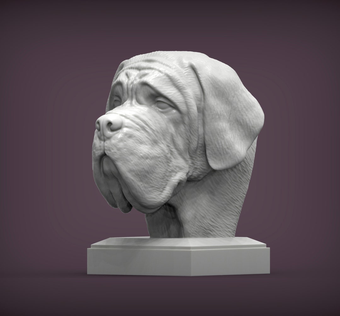 3D Printed Mastiff Bust: Pet Memorial Dog Figurine - Etsy