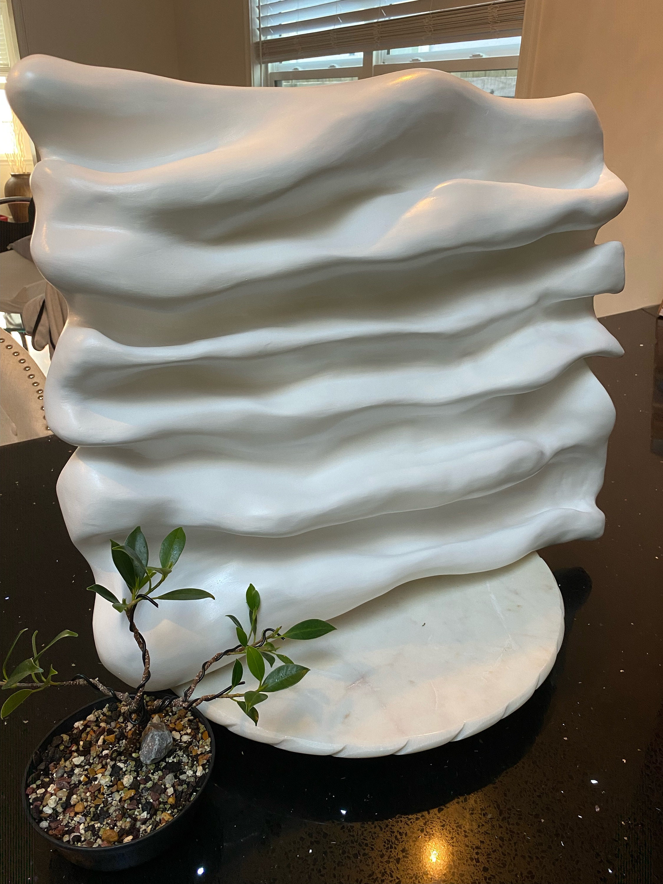 White Plaster Wall Art 3D Draped Fabric Effect Textured Home Decor ...