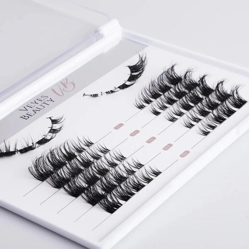 6 Pairs 3D Layered Pre-cut Lash Clusters Extension Kit Lightweight ...