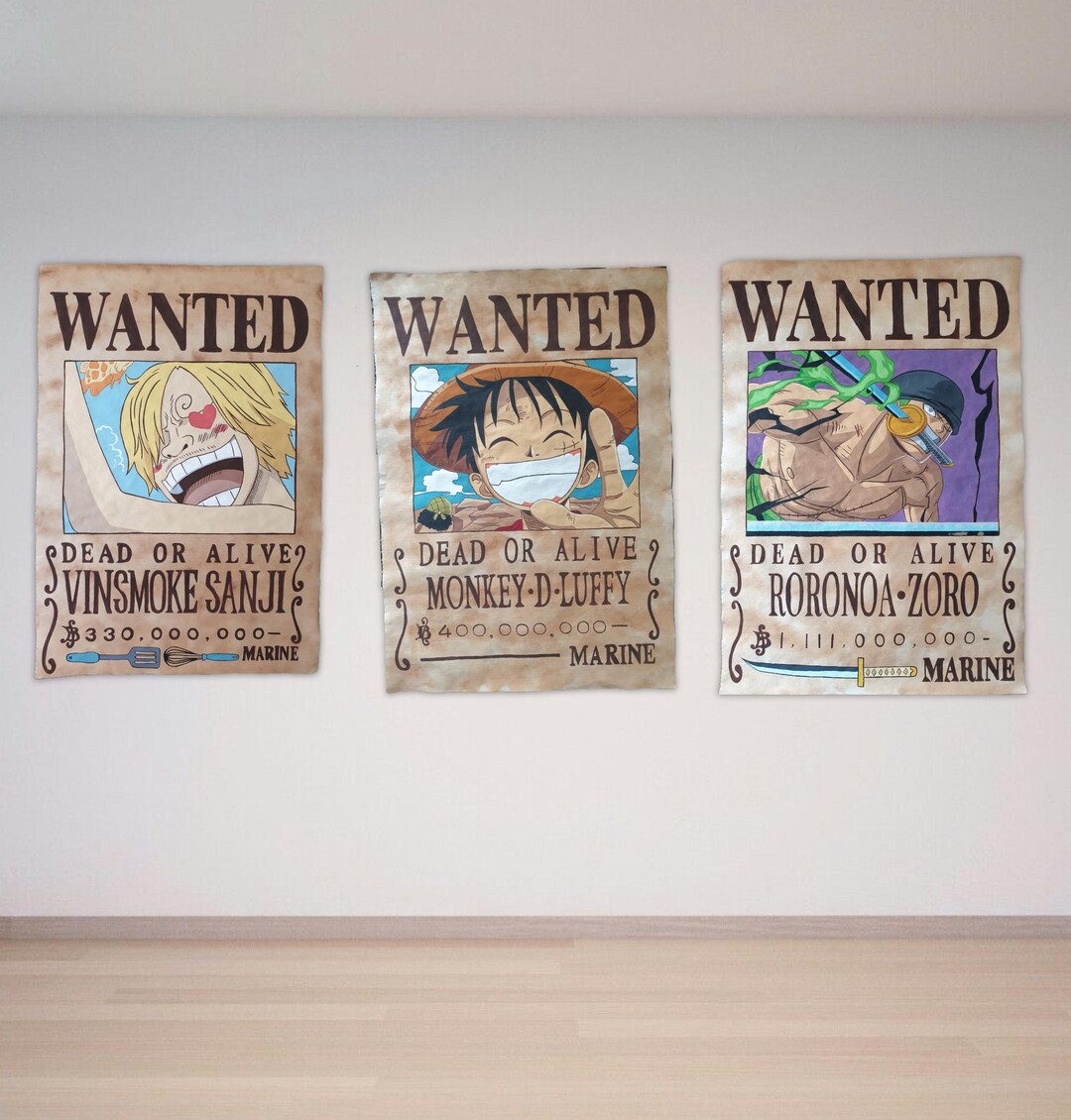 Custom Anime Wanted Posters One Piece Inspired - Etsy