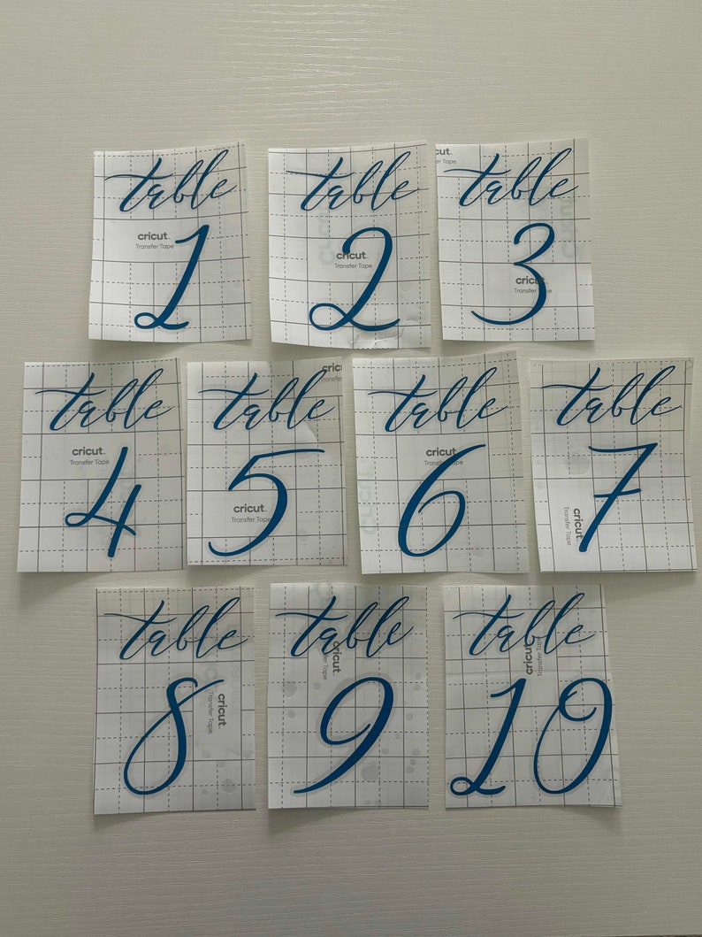 Table Numbers 1-12 Script Vinyl Decals - Etsy