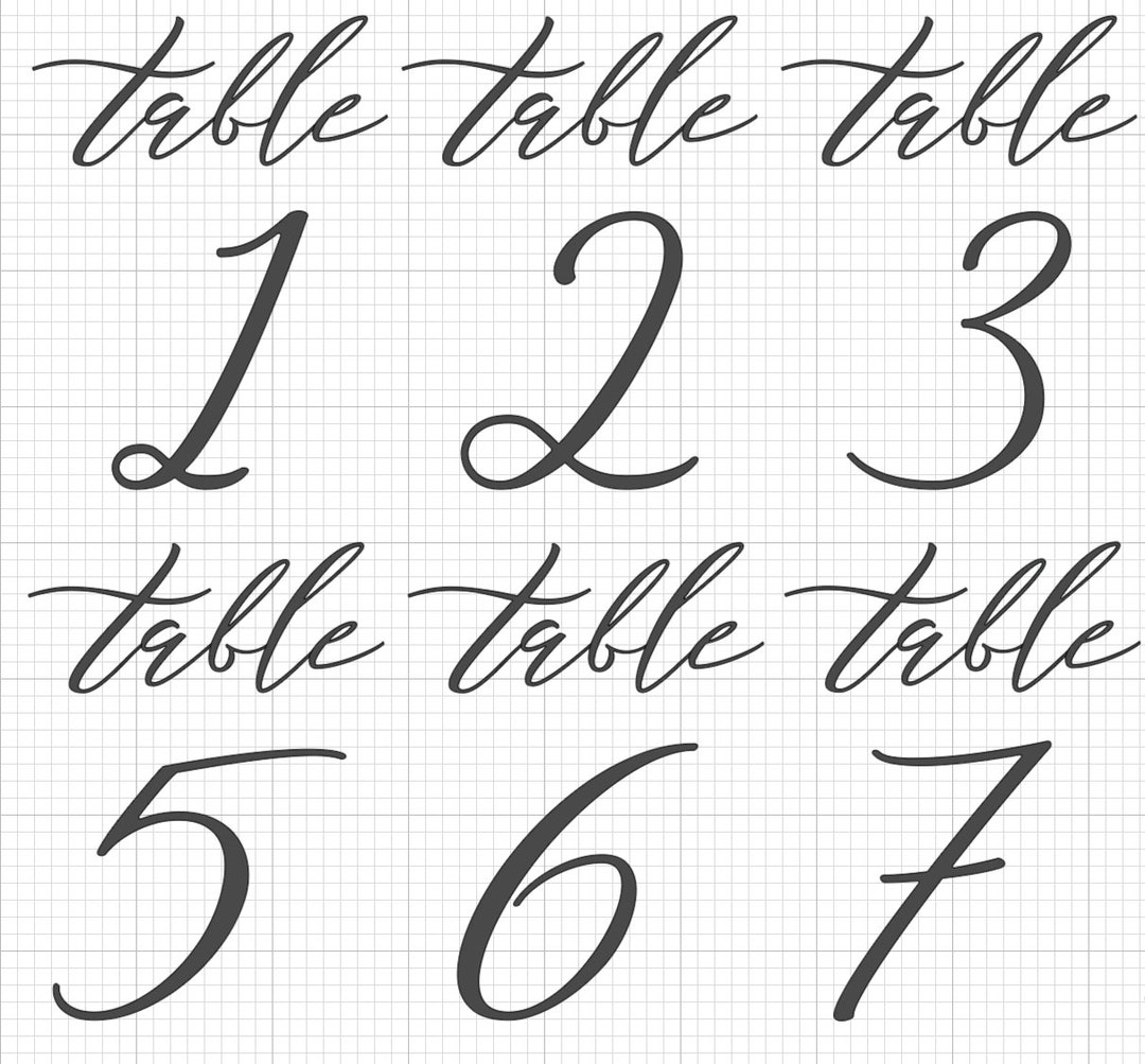 Table Numbers 1-12 Script Vinyl Decals - Etsy