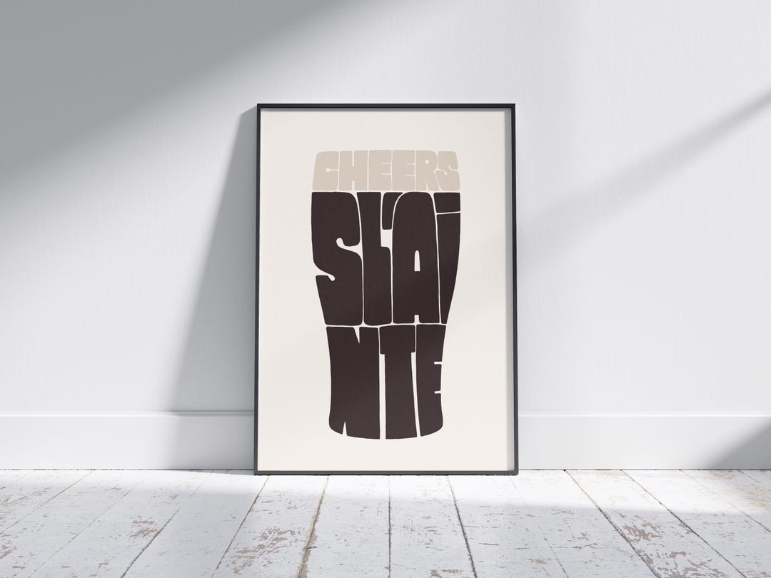 Guinness Cheers Sláinte Print: Irish Home Decor - Etsy