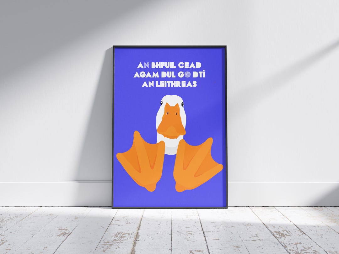 Funny Irish Toilet Print: an Bhfuil Cead Agam Dul Go Dtí an Leithreas ...