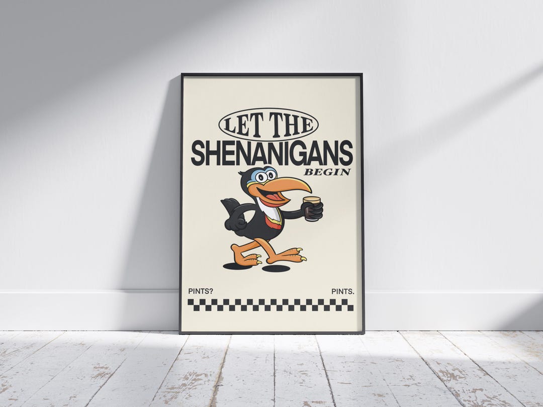 Guinness Toucan; Let the Shenanigans Begin | Retro Irish Print | Pints ...