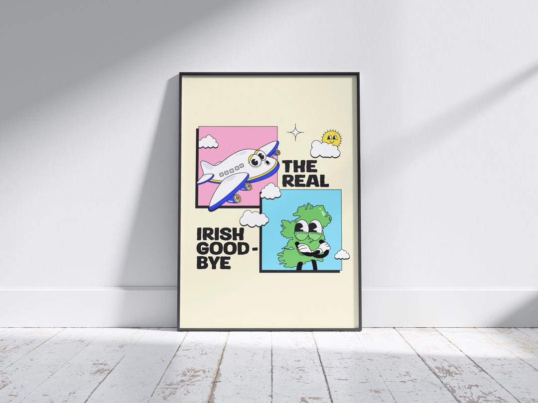 Retro Irish Print | the Real Irish Goodbye | Ireland Art - Etsy