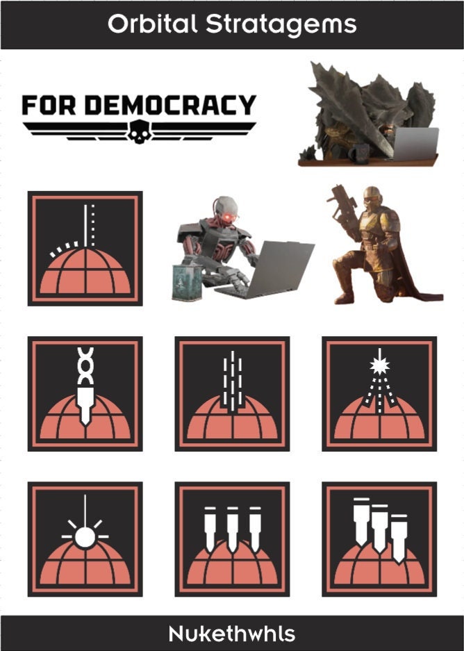 Helldivers 2 Orbital Stratagem Stickers - Etsy