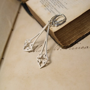 Gothic Cruciform Tracery Earrings Hand Cut Sterling Silver - Etsy
