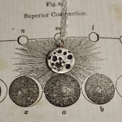 Silver Full Moon Necklace - Etsy
