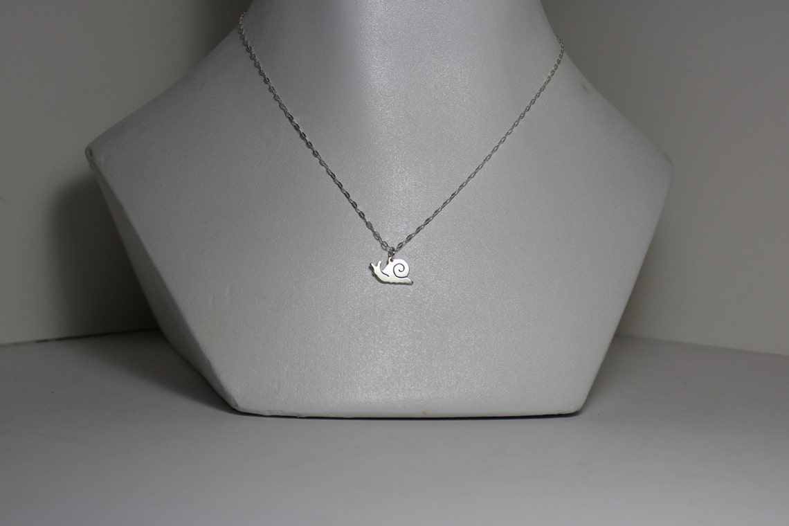 Snail Hand Cut Small Sterling Silver Necklace - Etsy