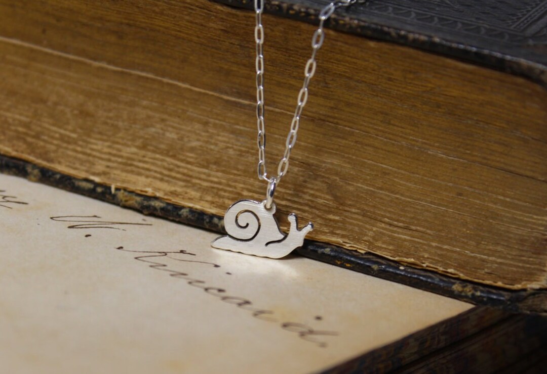 Snail Hand Cut Small Sterling Silver Necklace - Etsy